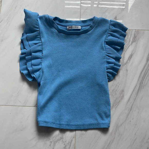 Zara | Tops | Zara Ruffle Sleeve Top | Poshmark